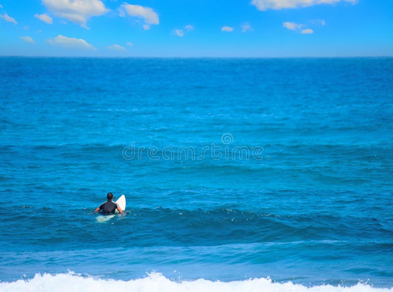 Surfer Waiting for the Wave Stock Image - Image of male, beach: 57698469