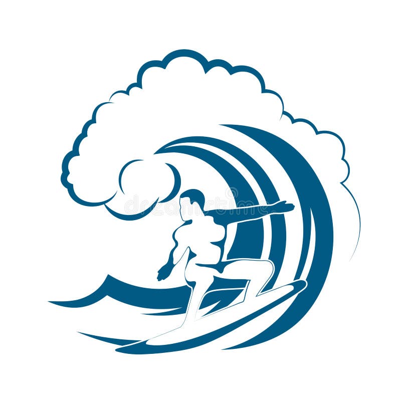 Surfer on a wave stock vector. Illustration of clipart - 57398680