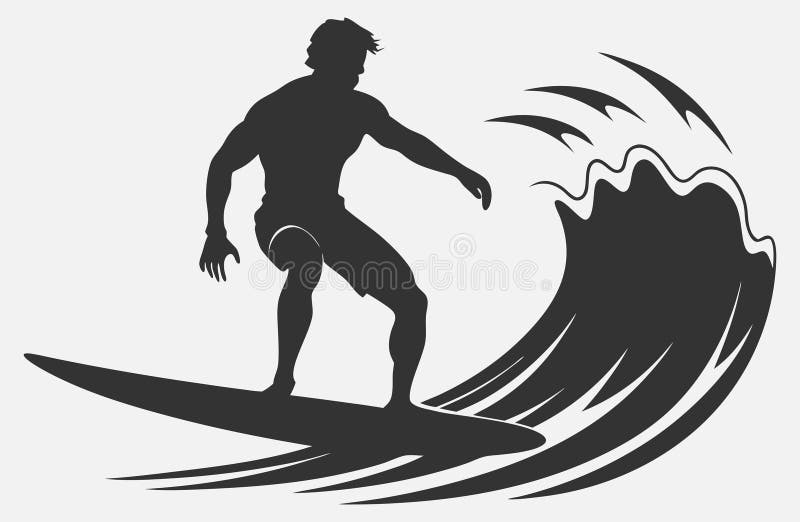 Surfer on the Wave - Stunning Vector Illustration Stock Vector ...