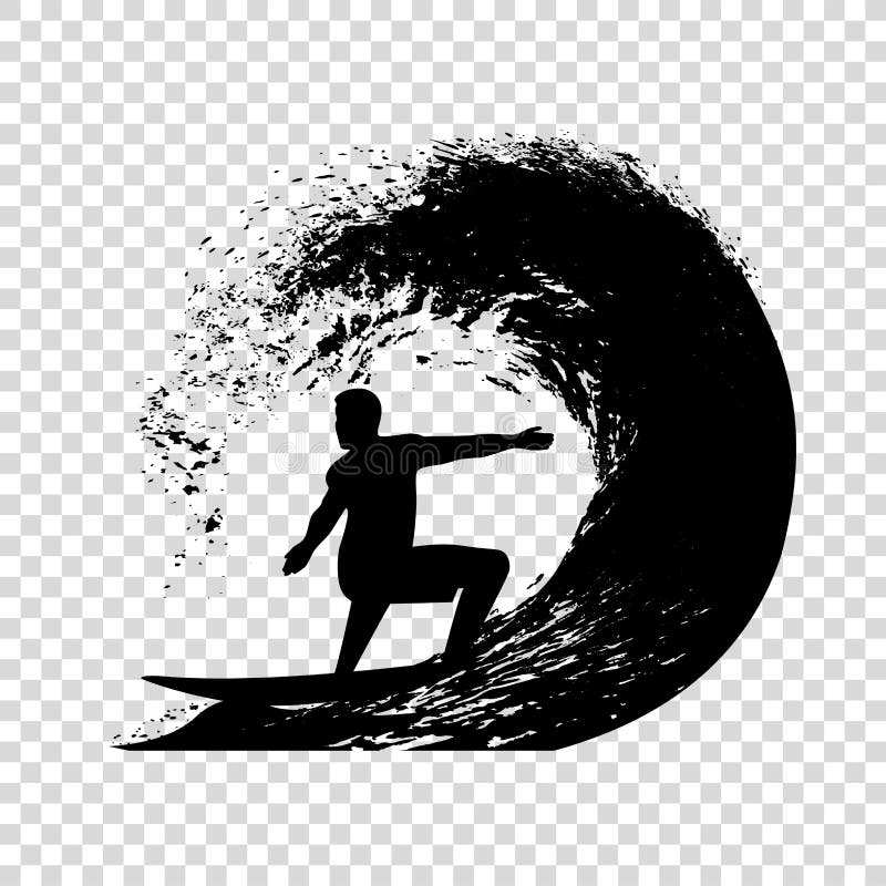 Surfer on the Wave Vector Illustration Stock Vector - Illustration of ...