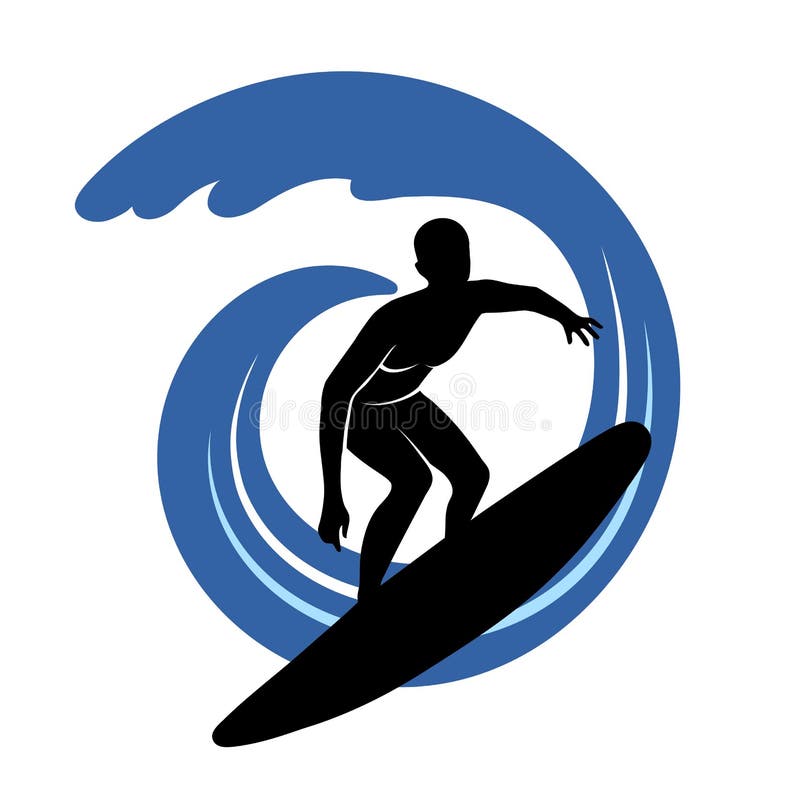 Surfer on Waves an Illustration on a White Background Stock Vector ...