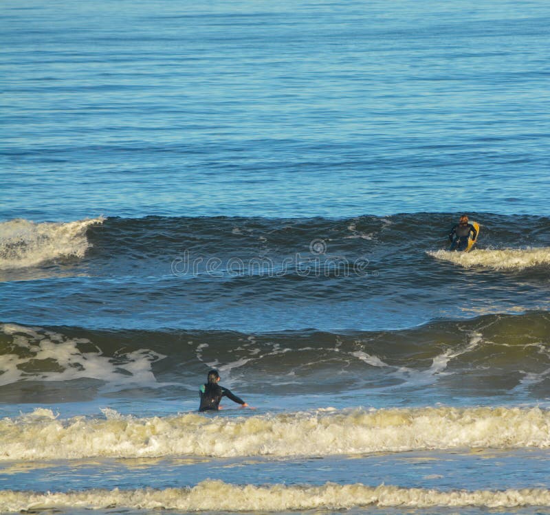 Surfers in the Atlantic, Jacksonville Beach, Duval County, Florida ...