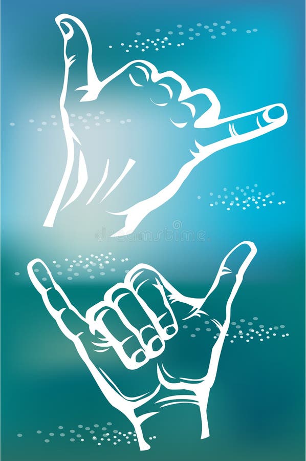 Surfers shaka hand sign stock vector. Illustration of shaka - 75428666