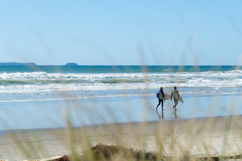 Surfers Walking in the Beach Stock Photo - Image of sand, walking: 78255490
