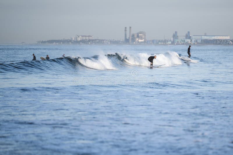 Surfers on the Wave. Newport Beach, California Editorial Photography ...