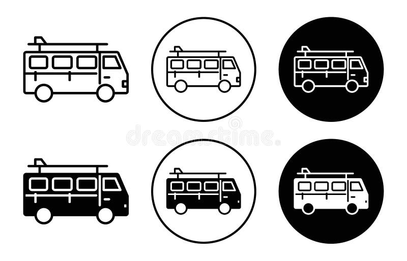 Surfing Bus icon stock vector. Illustration of beach - 325375570