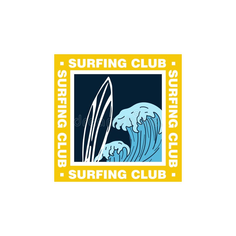 Surfing Club Summer Waves Graphic Tee Design Stock Vector ...