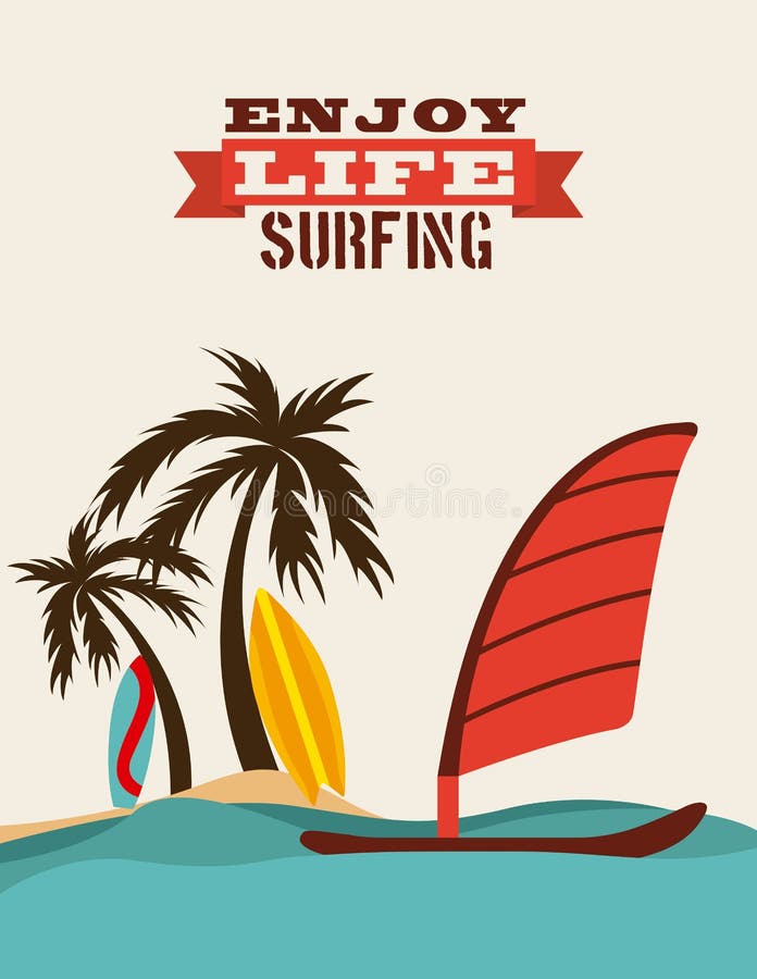Surfing design stock vector. Illustration of summer, label - 45498775