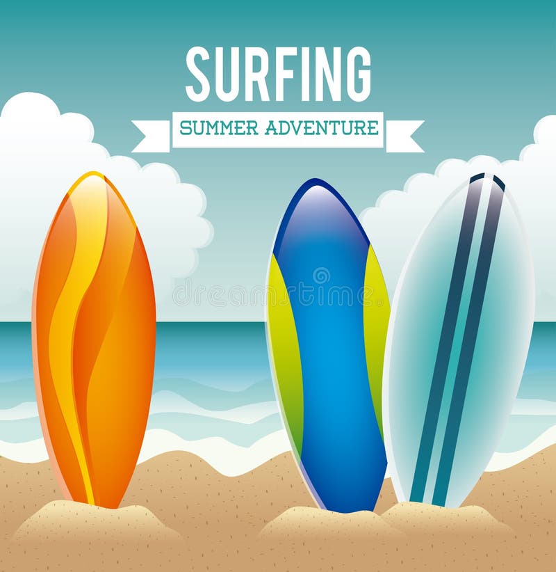 Surfing design stock illustration. Illustration of sand - 46919281