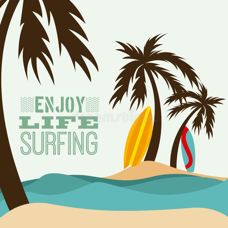 Surfing design stock vector. Illustration of tropical - 45498795