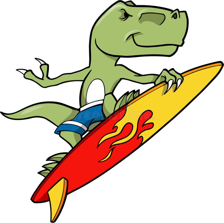 Surfing Dinosaur Stock Illustrations – 166 Surfing Dinosaur Stock ...