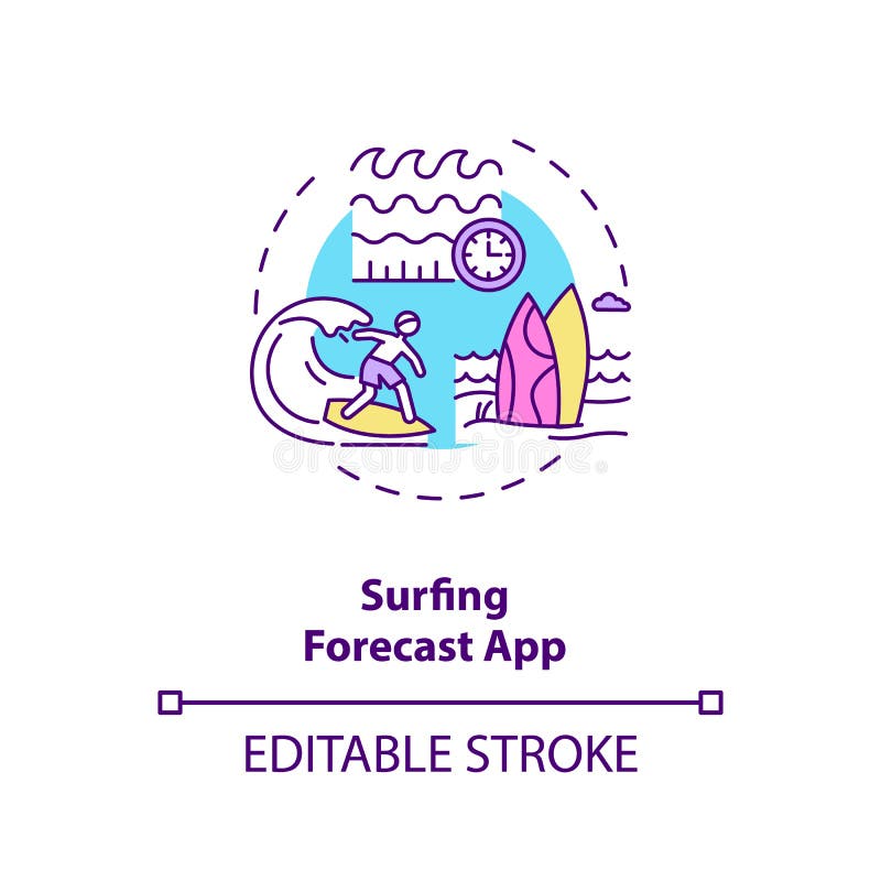 Surfing Forecast App Concept Icon Stock Vector - Illustration of ...