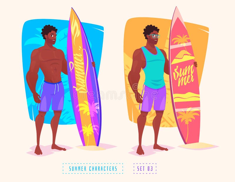 Surfing Beach Body Cartoon Stock Illustrations – 455 Surfing Beach Body ...