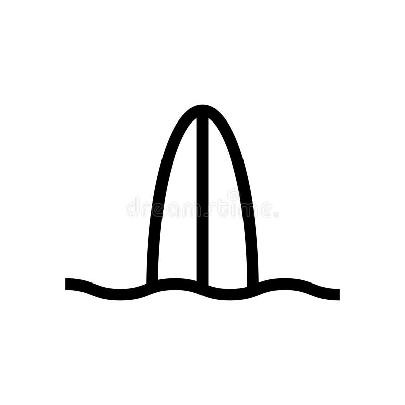 Surfing Icon Line Isolated on White Background. Black Flat Thin Icon on ...