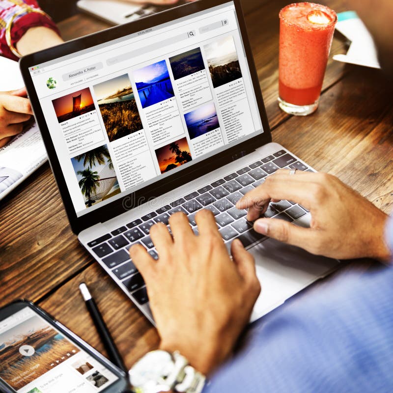 Surfing Internet Blog Chat Communication Concept Stock Image - Image of ...