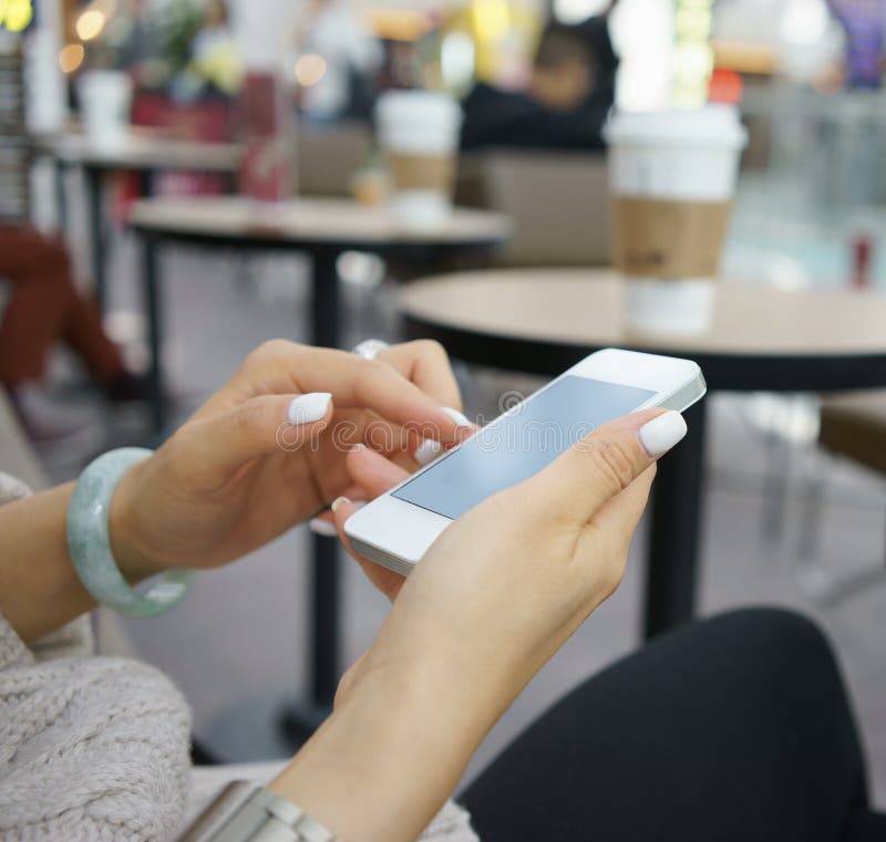 Surfing Internet with Mobile Phone Stock Photo - Image of device ...