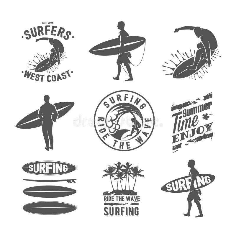 Surfing Logo. Ride the Wave. Surf Rider. Stock Vector - Illustration of ...