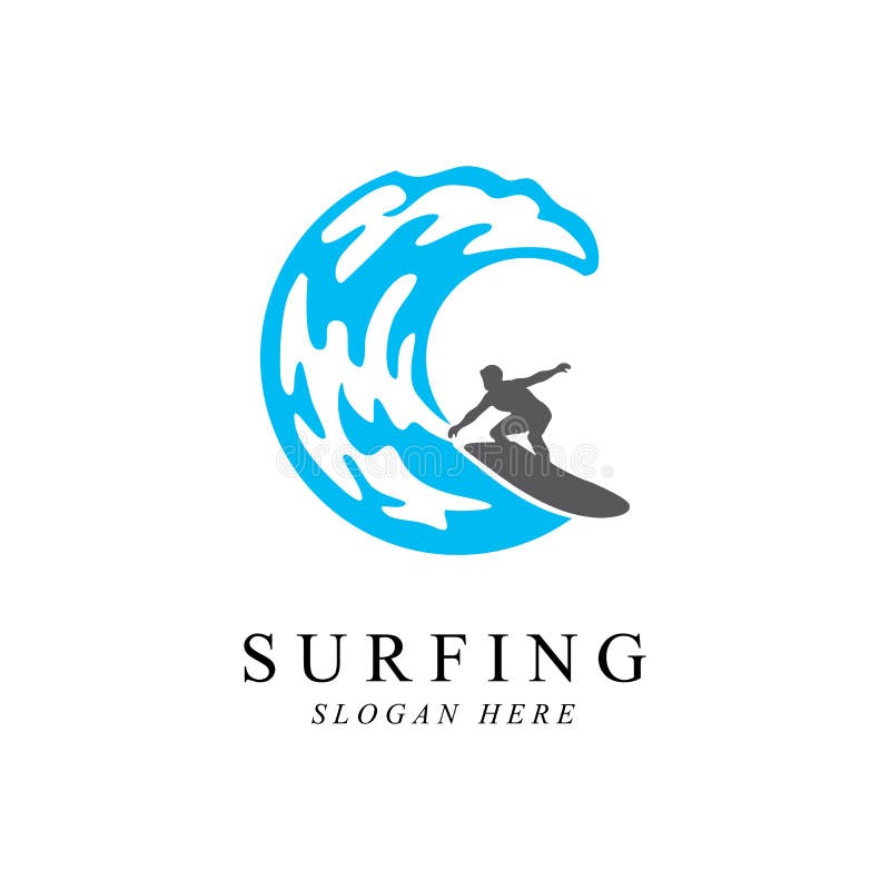 Surfing Logo Vector Template Design Stock Illustration - Illustration ...