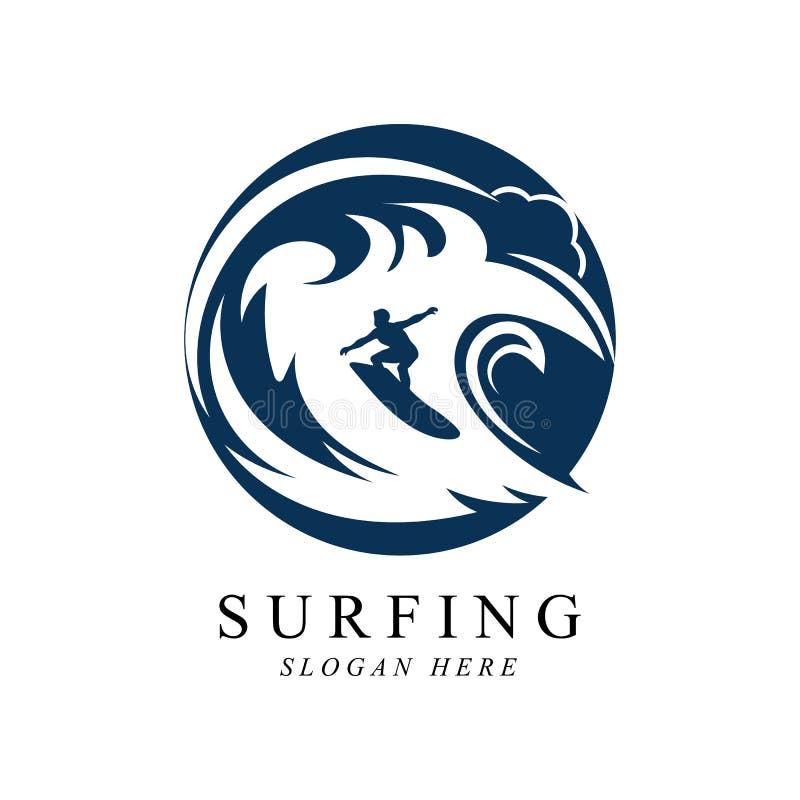 Surfing Logo Vector Template Design Stock Illustration - Illustration ...