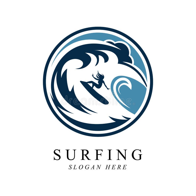 Surfing Logo Vector Template Design Stock Illustration - Illustration ...