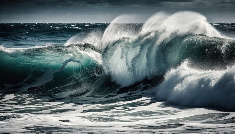 Surfing the Majestic, Dark Wave Pattern Spray Generated by AI Stock ...