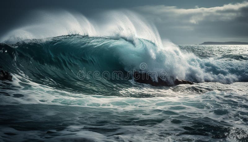 Surfing the Majestic Waters Edge at Sunset Generated by AI Stock Photo ...