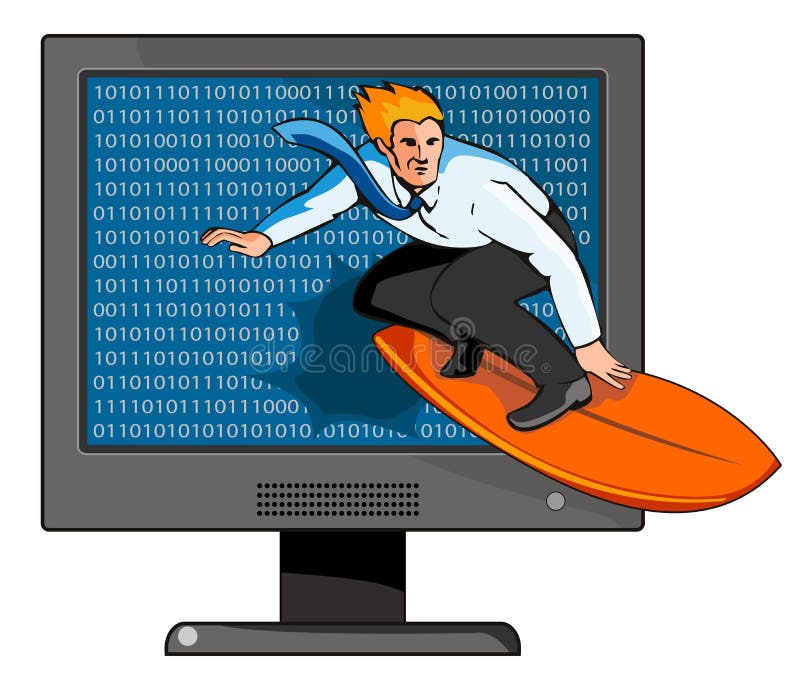 Surfing the net stock vector. Illustration of banking - 2606700