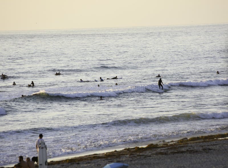Surfing at Pacific Beach in San Diego,CA. Editorial Stock Photo - Image ...