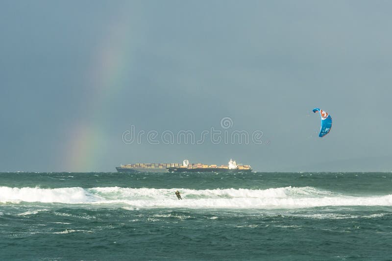 Surfing and rainbow stock image. Image of containers - 49614199