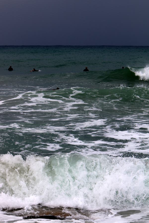 Surfing - Riding a Wave on Light Boards. Editorial Photography - Image ...