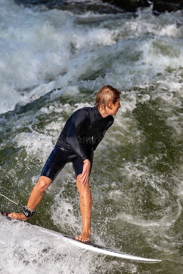 Surfing on the River - Englischer Garten Munich Editorial Stock Photo ...