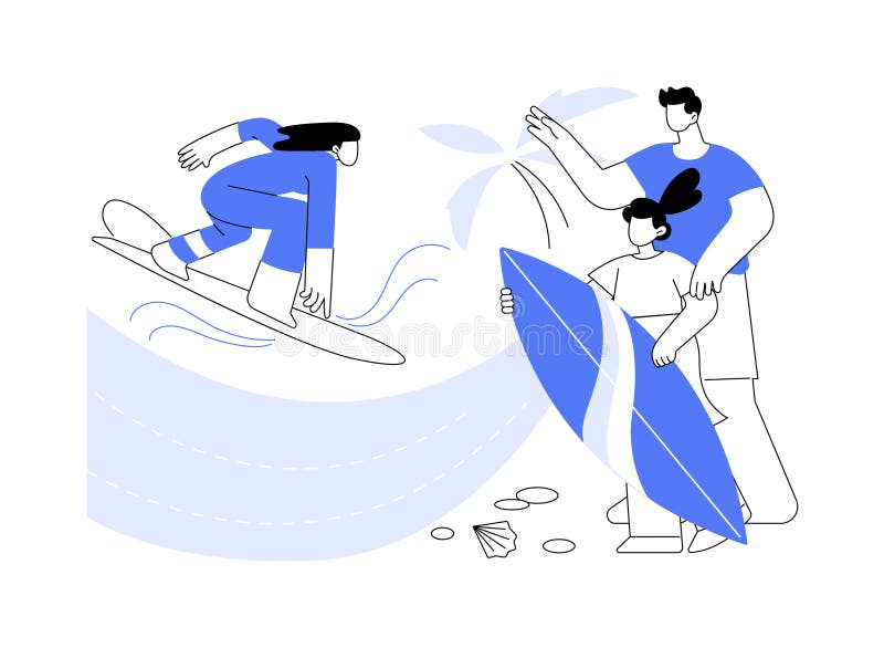 Surfing School Abstract Concept Vector Illustration. Stock Illustration ...