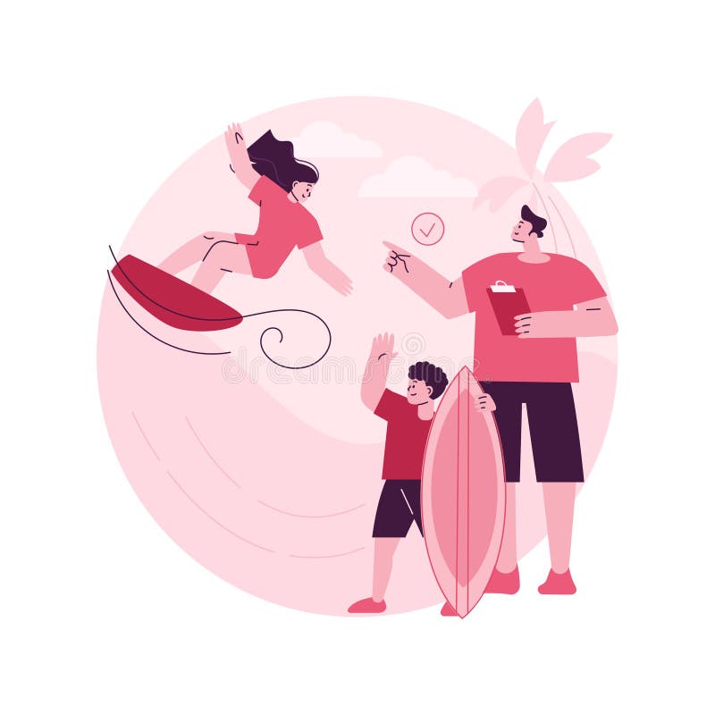 Surfing School Abstract Concept Vector Illustration. Stock Vector ...