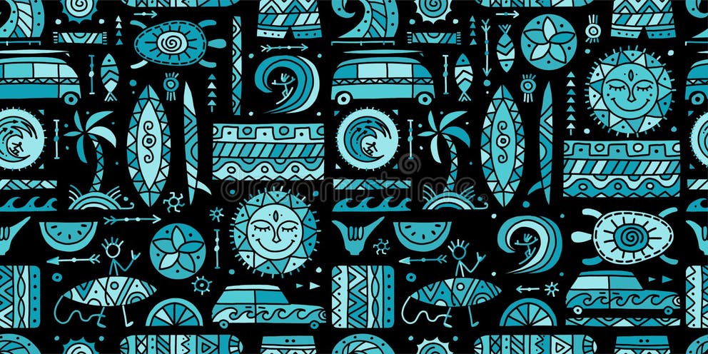 Tribal Ocean Pattern Stock Illustrations – 3,766 Tribal Ocean Pattern ...