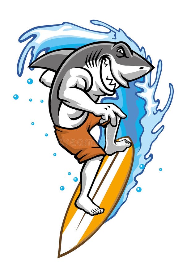 Shark Surfing Stock Illustrations – 2,090 Shark Surfing Stock ...