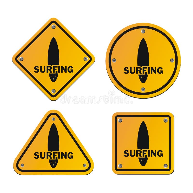 Surfing signs stock illustration. Illustration of background - 52390072