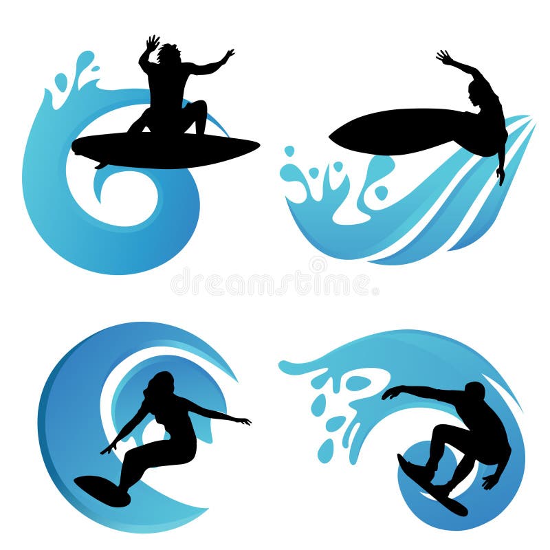 Surfing symbols stock vector. Illustration of blue, drop - 21244944