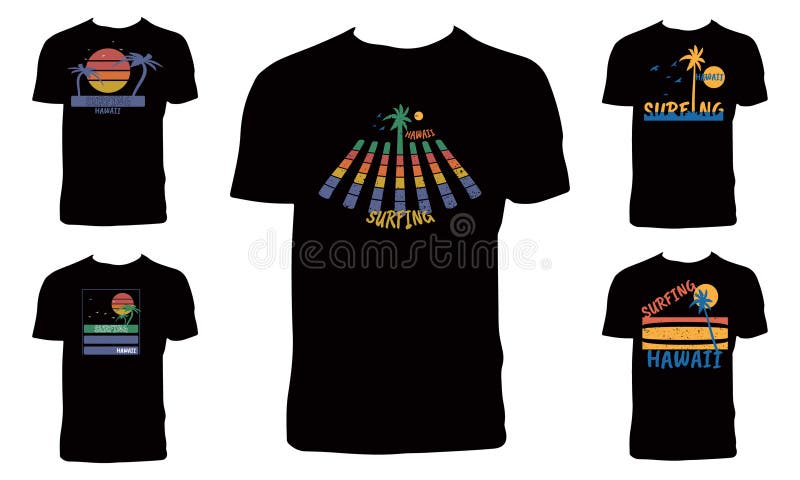 Surfing T Shirt Design Bundle and Illustration Editorial Photo ...