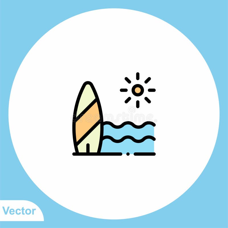 Surfing Vector Icon Sign Symbol Stock Vector - Illustration of motion ...