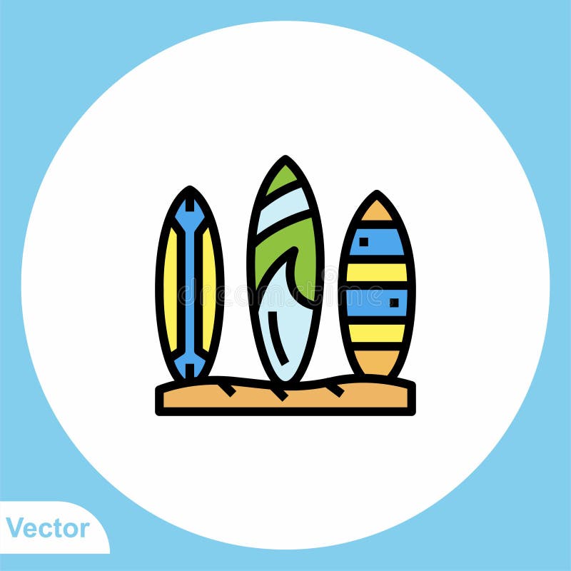 Surfing Vector Icon Sign Symbol Stock Vector - Illustration of ocean ...