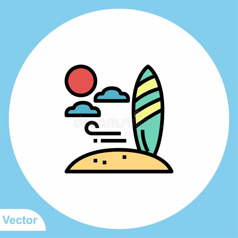 Surfing Vector Icon Sign Symbol Stock Vector - Illustration of male ...