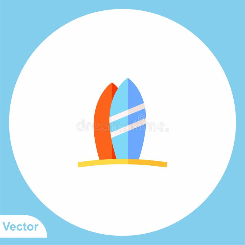 Surfing Vector Icon Sign Symbol Stock Vector - Illustration of beach ...