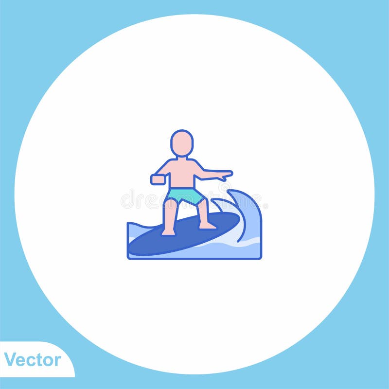 Surfing Vector Icon Sign Symbol Stock Vector - Illustration of ...