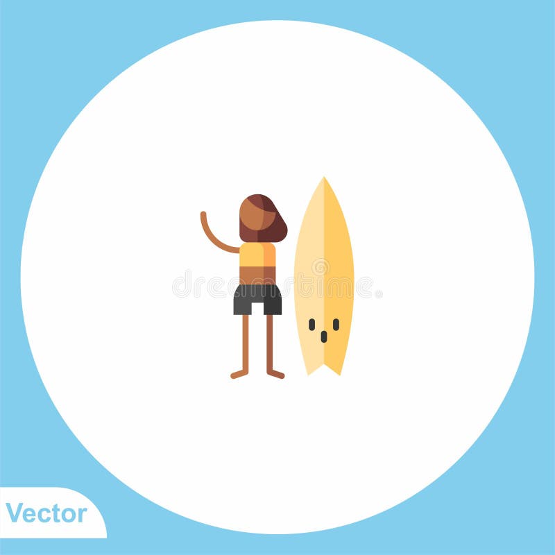 Surfing Vector Icon Sign Symbol Stock Vector - Illustration of draw ...