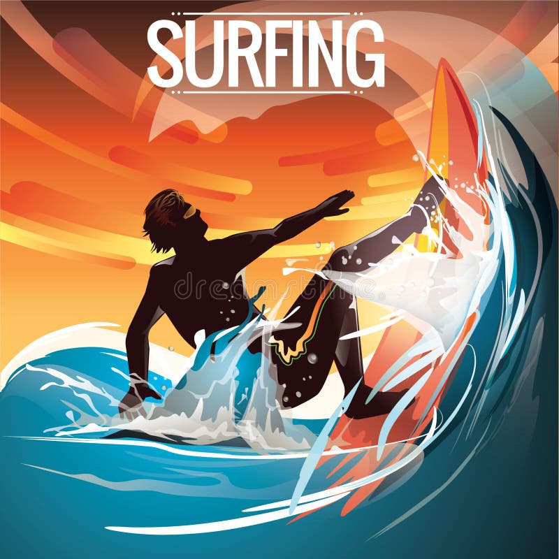 Surfing. Vector Illustration Decorative Design Stock Vector ...