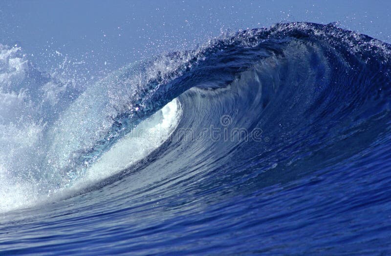 Blue surfing wave stock photo. Image of powerful, island - 33074992