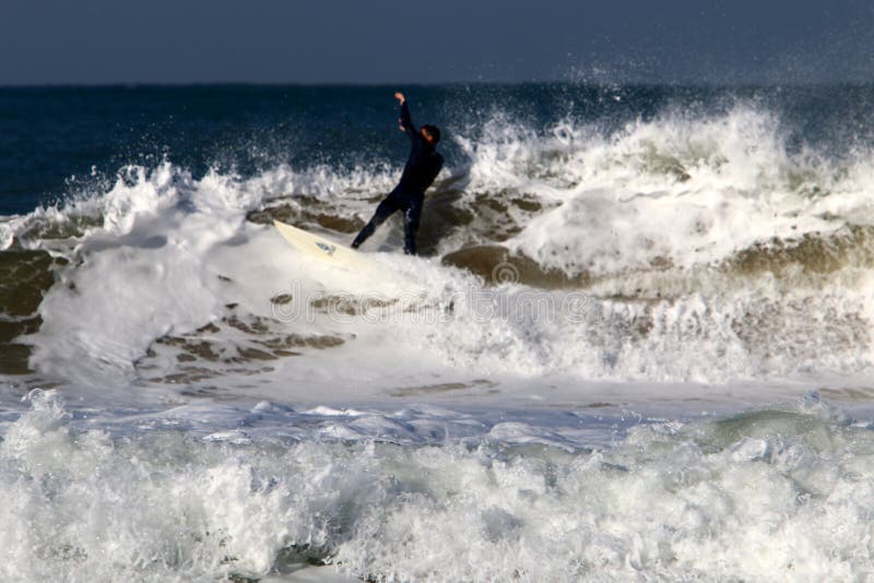 Surfing - Wave Riding in the Mediterranean Editorial Stock Photo ...