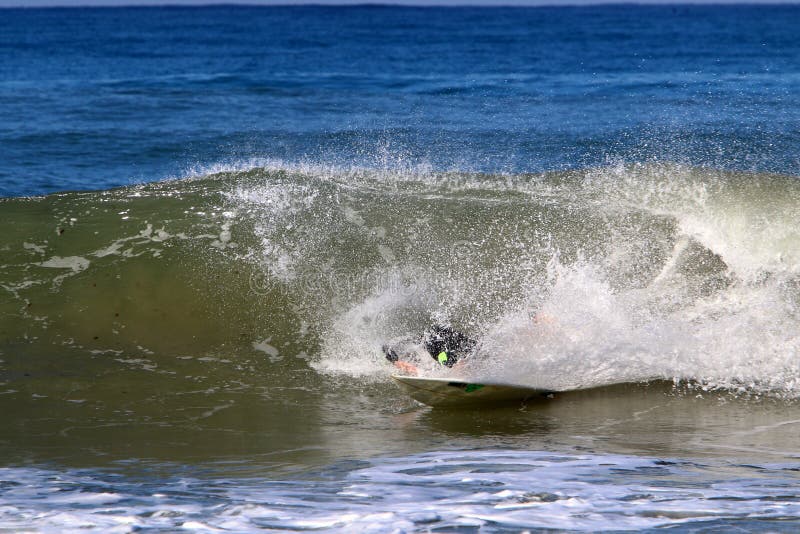 Surfing - Wave Riding in the Mediterranean Stock Image - Image of sand ...