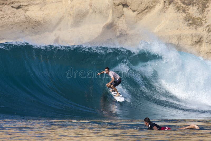 Surfer Big Wave Tube Ride stock photo. Image of surfer - 33126194