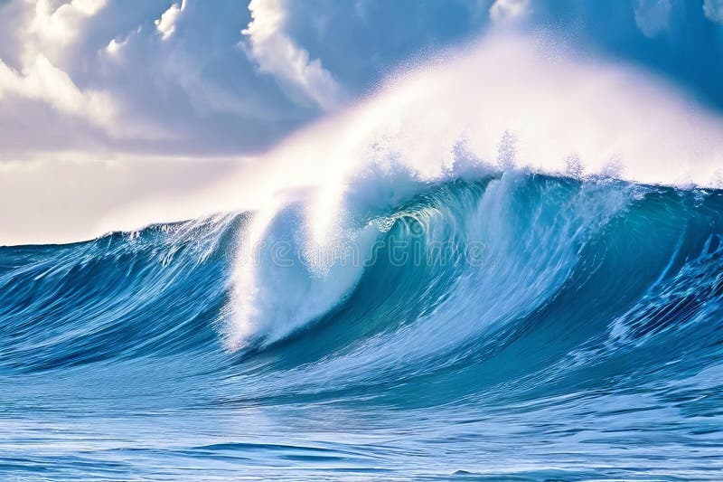 Surfing Waves Powerful Waves Break with Force Creating Ideal Con Stock ...